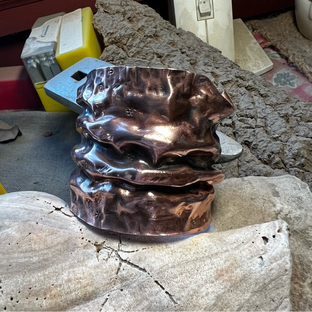 Copper Fold Formed Solid Copper Hand Crafted Cuff Bra… - Gem